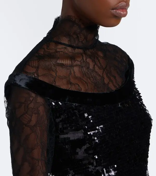 Roberto Cavalli Sequined Lace Minidress