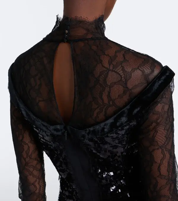 Roberto Cavalli Sequined Lace Minidress