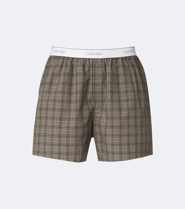 Calvin Klein Owen Checked Cotton-blend Boxers - Multicoloured