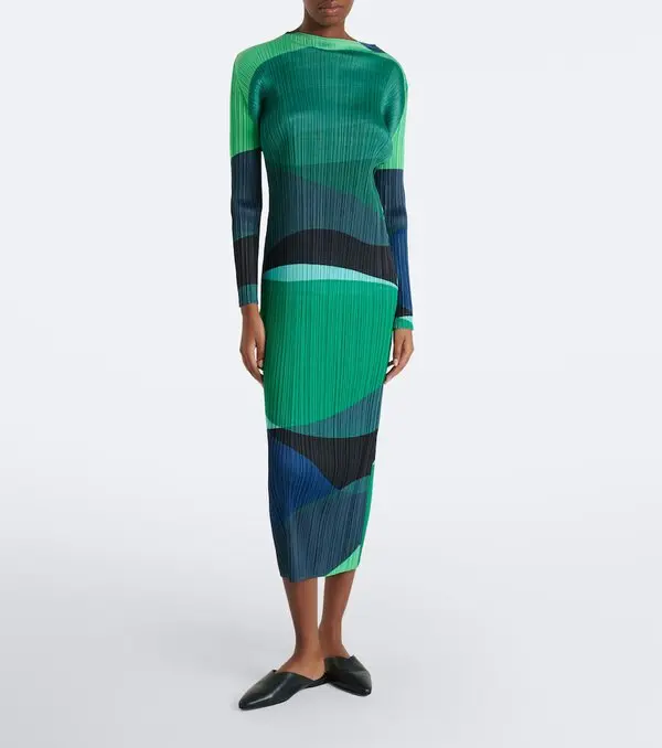 Issey Miyake Orbit Pleated Midi Dress