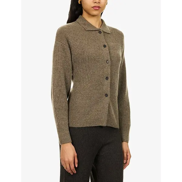 Le Kasha Ribbed Long-sleeve Cashmere Knitted Cardigan