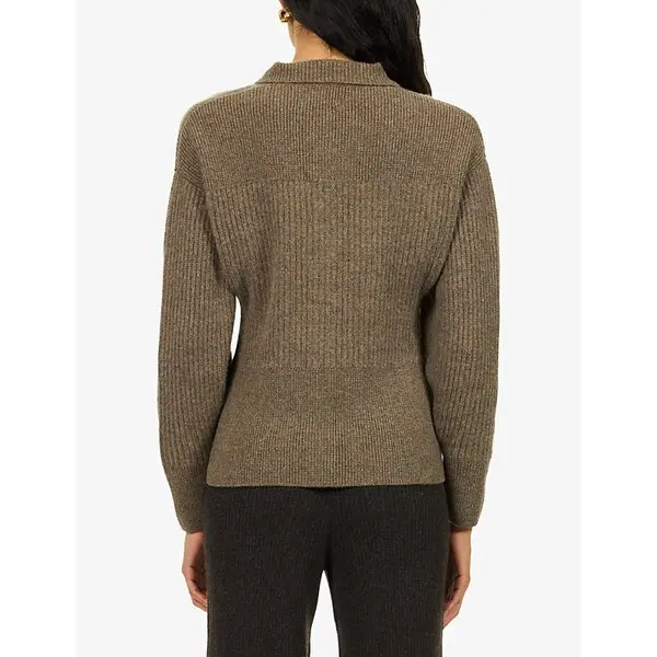Le Kasha Ribbed Long-sleeve Cashmere Knitted Cardigan