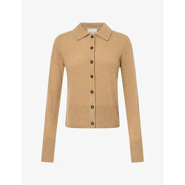 Le Kasha Ribbed-trims Cashmere Knitted Polo Cardigan