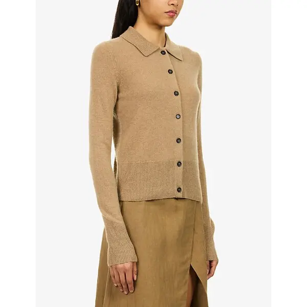 Le Kasha Ribbed-trims Cashmere Knitted Polo Cardigan