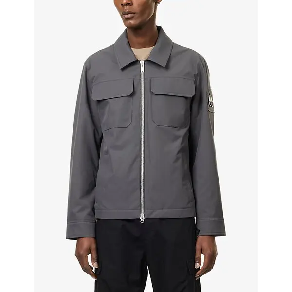 Moose Knuckles Jacques Logo-badge Woven Jacket - Cement