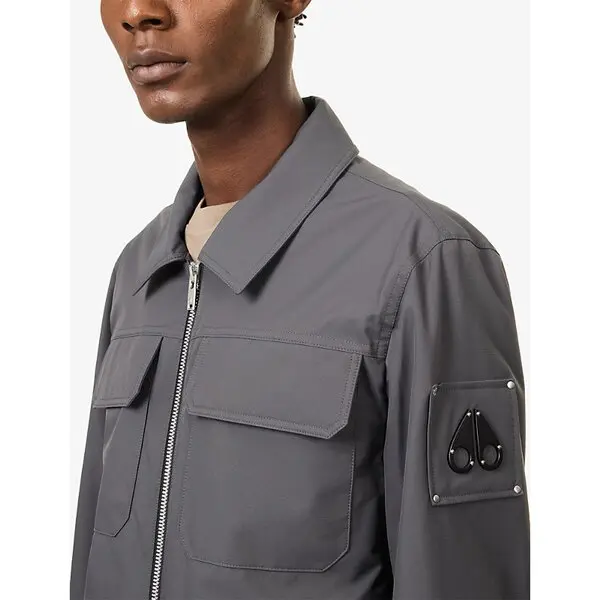 Moose Knuckles Jacques Logo-badge Woven Jacket - Cement