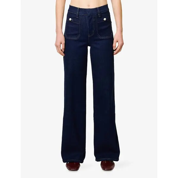 FRAME Pearl Le Slim Palazzo High-rise Stretch-denim Jeans