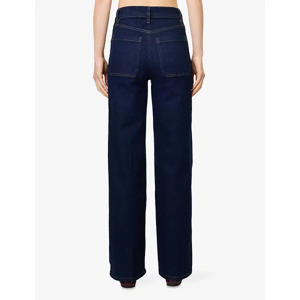 FRAME Pearl Le Slim Palazzo High-rise Stretch-denim Jeans
