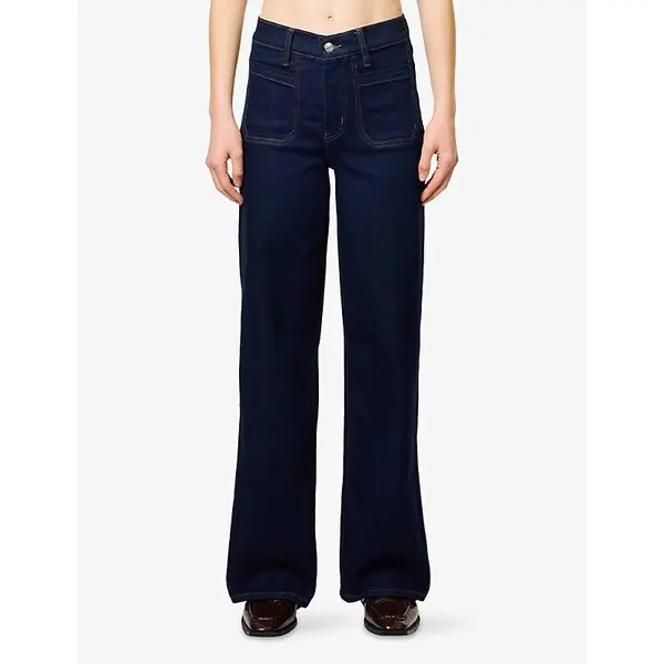 FRAME Le Slim Palazzo High-rise Stretch-denim Jeans