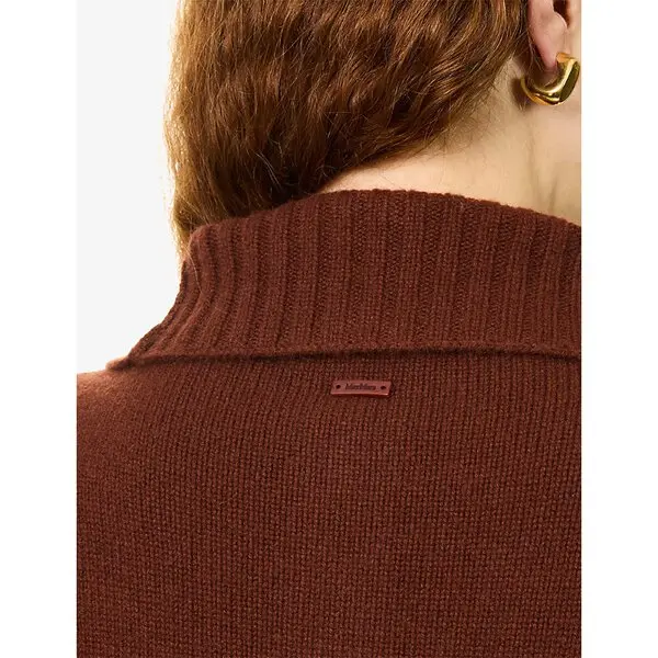 Max Mara High-neck 1/4 Zip Cashmere Sumper - Rust