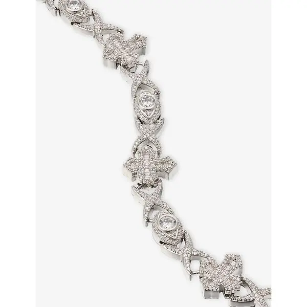 GLD Evil Eye 14ct White-gold And Cubic Zirconia Chain Necklace
