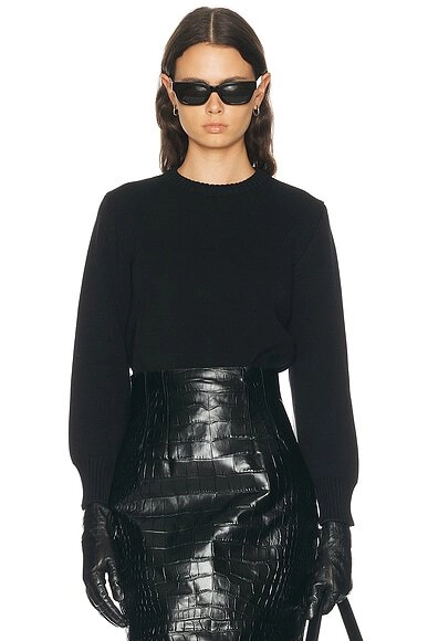 TOTEME Cropped Cotton Knit Sweater