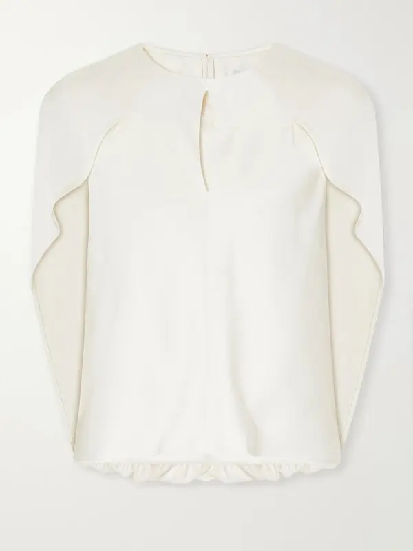 Simkhai Lauren Cape-effect Satin Blouse