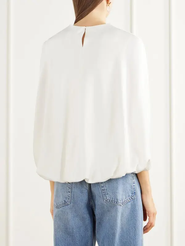 Simkhai Lauren Cape-effect Satin Blouse