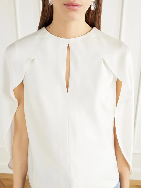 Simkhai Lauren Cape-effect Satin Blouse