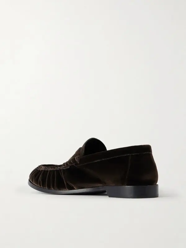 Saint Laurent Le Loafer Supple Cassandre-embellished Velvet Loafers