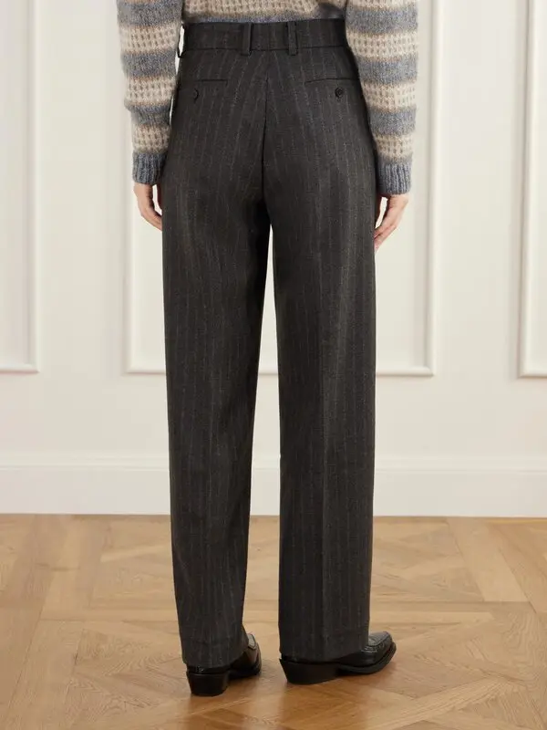SKALL STUDIO Harry Pinstriped Recycled Wool-twill Straight-leg Pants