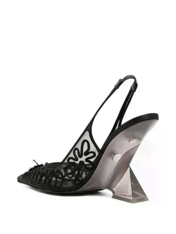 Attico Cheope Embroidered Mesh Pumps