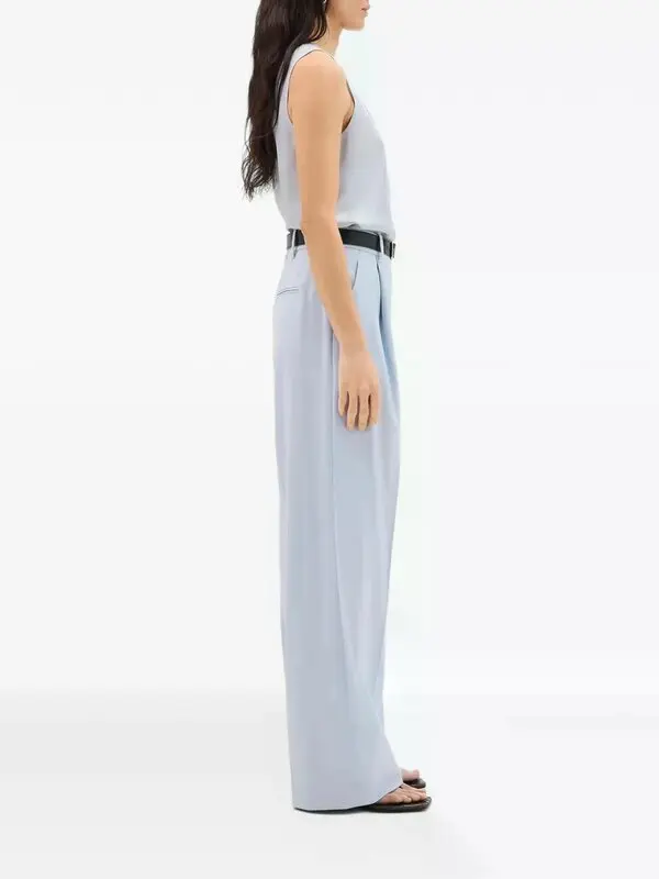 Another Tomorrow Pleated Tailored Trousers