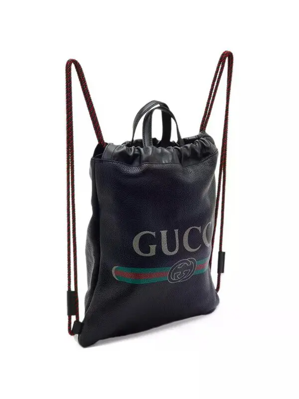 Gucci Leather Drawstring Backpack