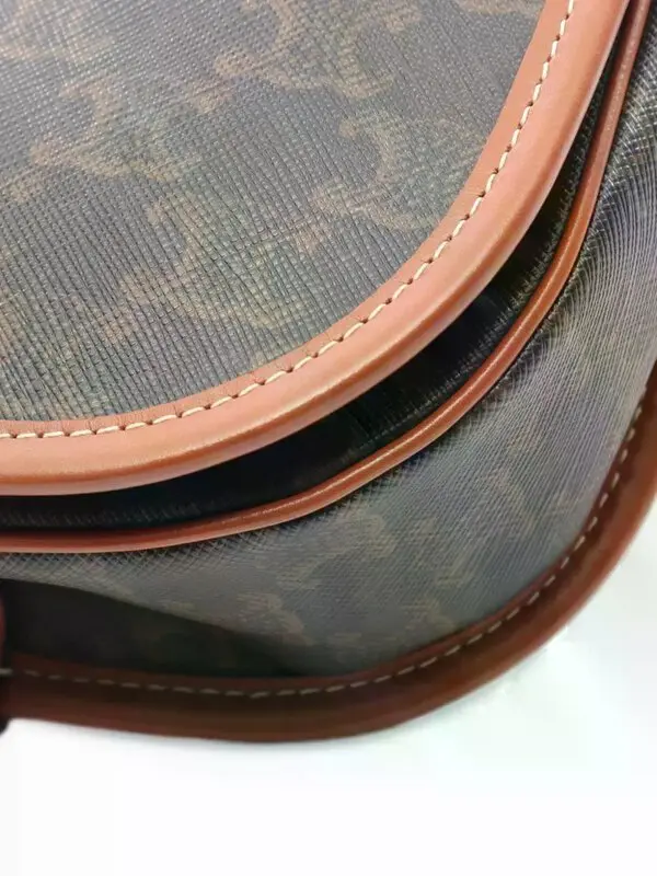 Celine 2010s Medium Triomphe Folco Shoulder Bag - Black