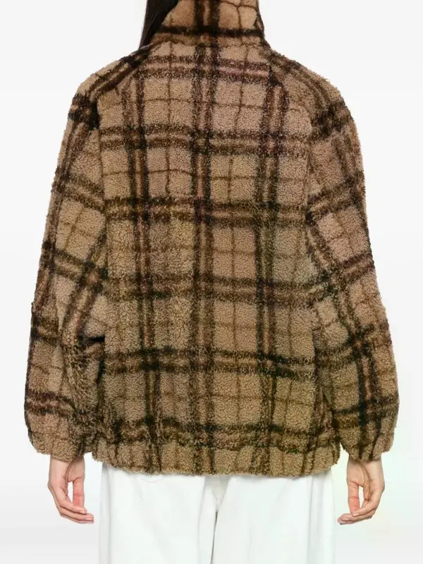 Brunello Cucinelli Check-pattern Shearling Jacket