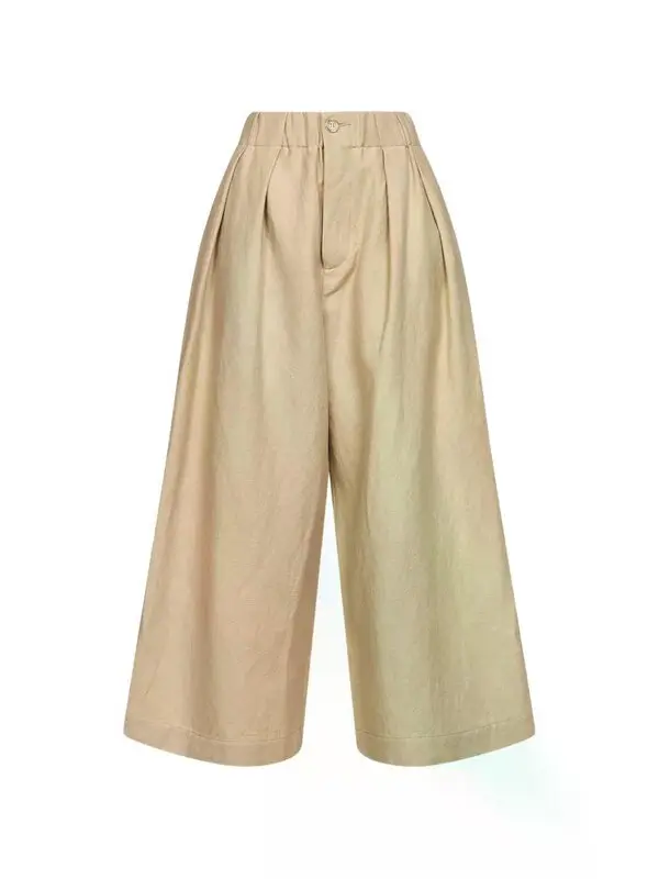 UMA WANG Pleated Palazzo Pants - Neutrals
