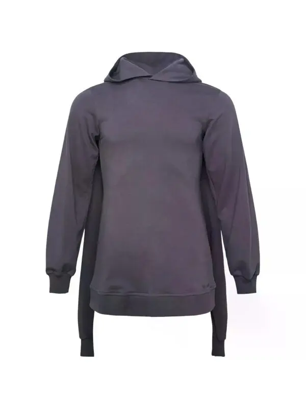 We11Done Layered-sleeve Cut-out Hoodie - Grey