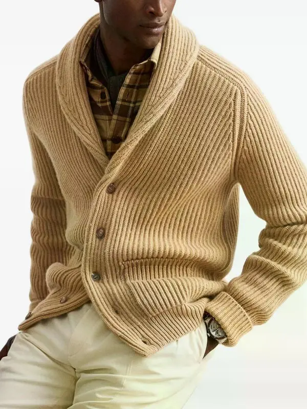 Ralph Lauren Purple Label Shawl-collar Ribbed Cardigan
