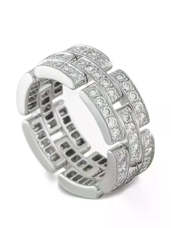 Cartier Maillon Panthère Diamond Ring - Silver