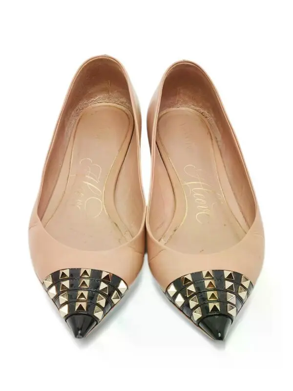 Valentino Garavani Rockstud Cap-toe Ballet Flats