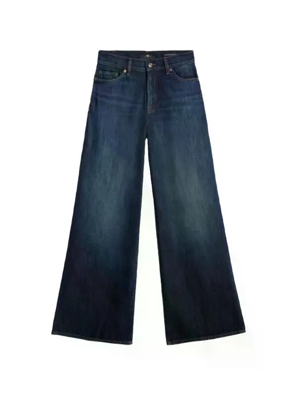 7 For All Mankind Lotta Whiskered Wide-leg Jeans