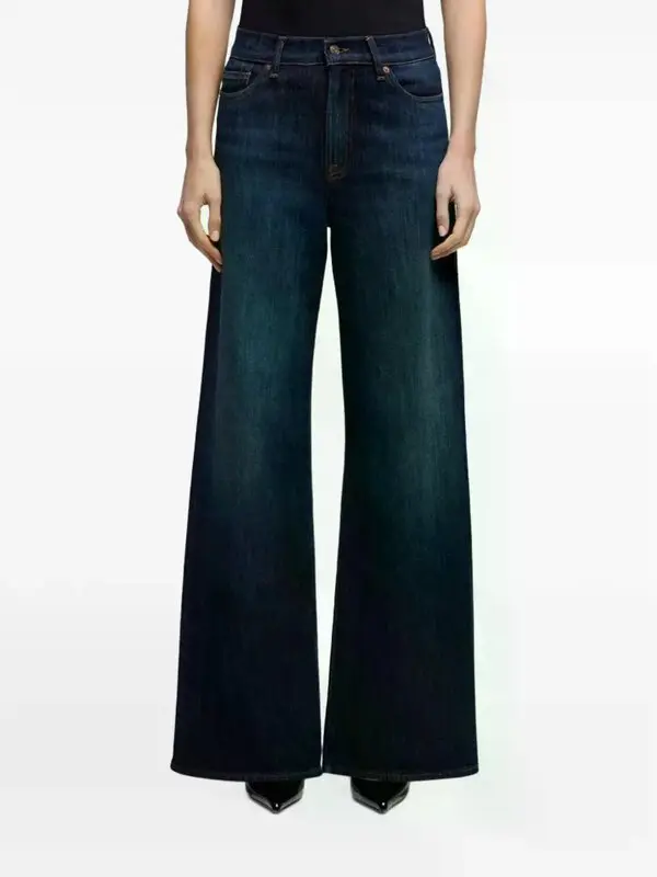 7 For All Mankind Lotta Whiskered Wide-leg Jeans