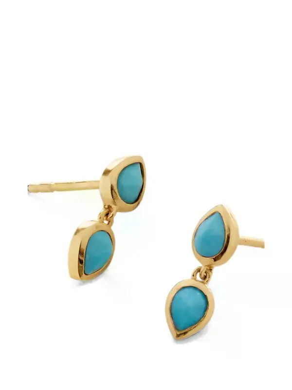 Monica Vinader Double Teardrop Stud Earrings
