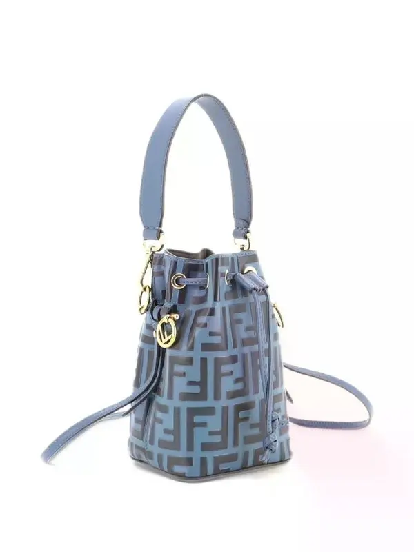 Fendi Mon Tresor Zucca Embossed Leather Mini Bucket Bag