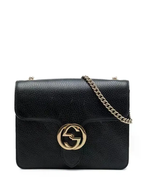 Gucci 2016-2026 Small Dollar Calfskin Interlocking G Crossbody Bag - Black