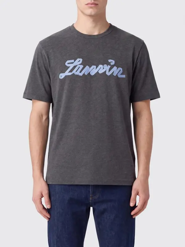 LANVIN Short-sleeved Cotton Crewneck T-shirt With Embroidered Logo