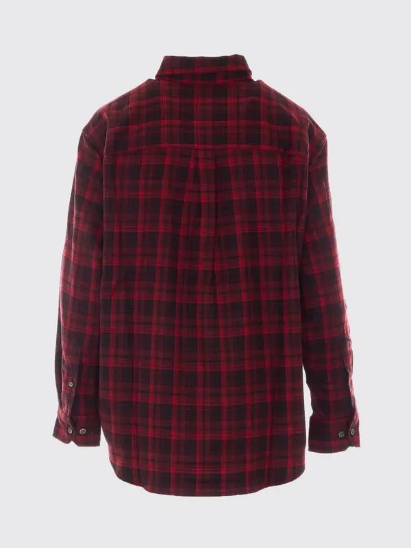 DUNST Long-sleeved Check Shirt With A Button-down Collar - Red