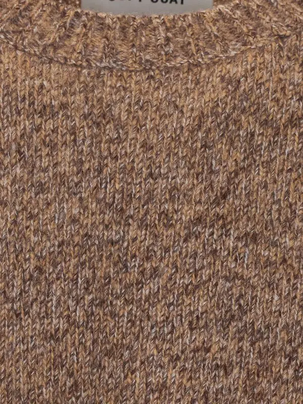 Soft Goat Cashmere And Silk Blend Crewneck Sweater With Ribbed Trims