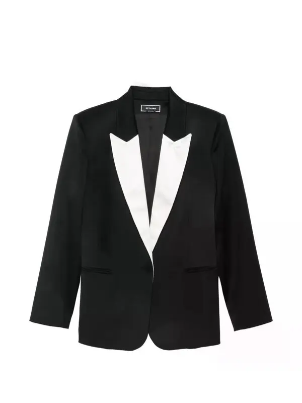 STYLAND Silk-lapel Tuxedo Blazer - Black