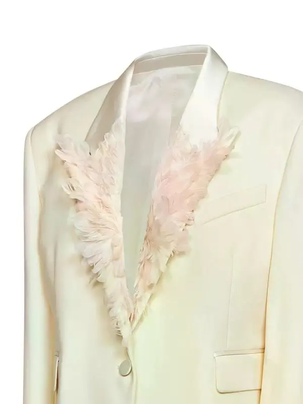 Attico Feather-embroidered Cropped Jacket