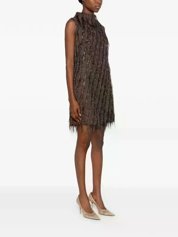 RAME Fringe-trimmed Sleeveless Midi Dress