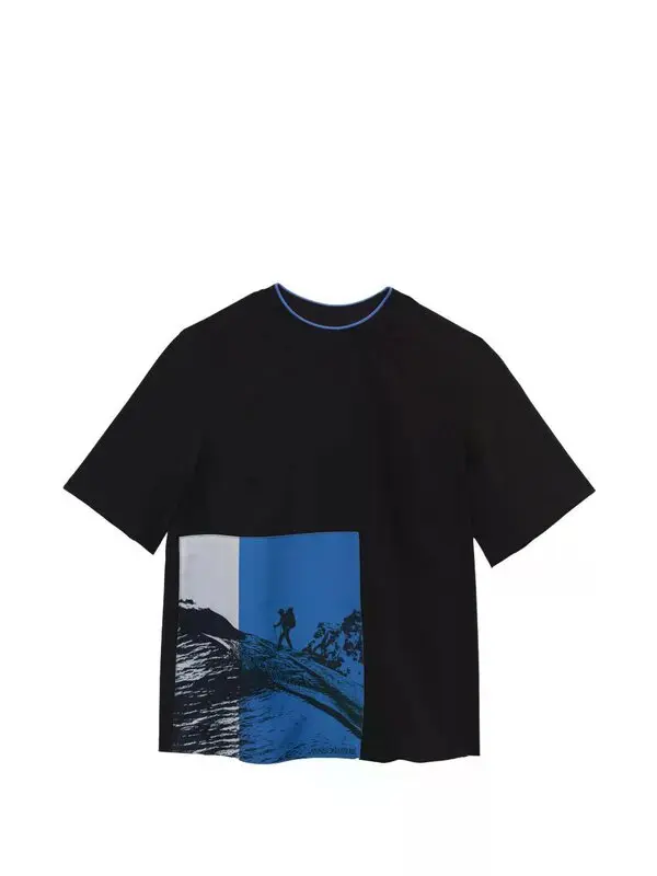 Maison Kitsuné Polarized Mountains Graphic-print T-shirt - Black