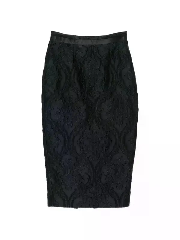 STYLAND Back-slit Jacquard Midi Skirt