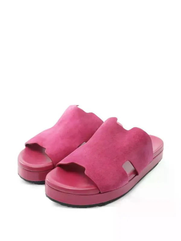 Hermès 2010s H-strap Platform Sandals - Pink