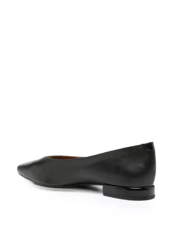GIOSEPPO Patent-finish Pointed-toe Ballet Flats