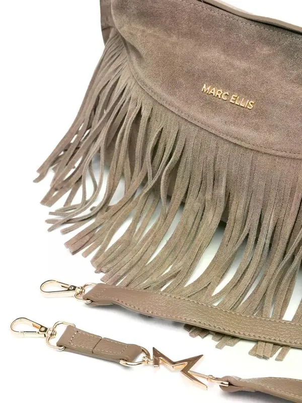 MARC ELLIS Dakota M Fringe-trim Leather Shoulder Bag