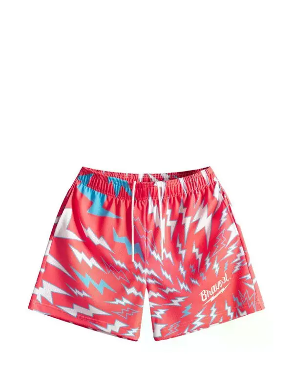 BRAVEST STUDIOS Lightning Shorts - Red