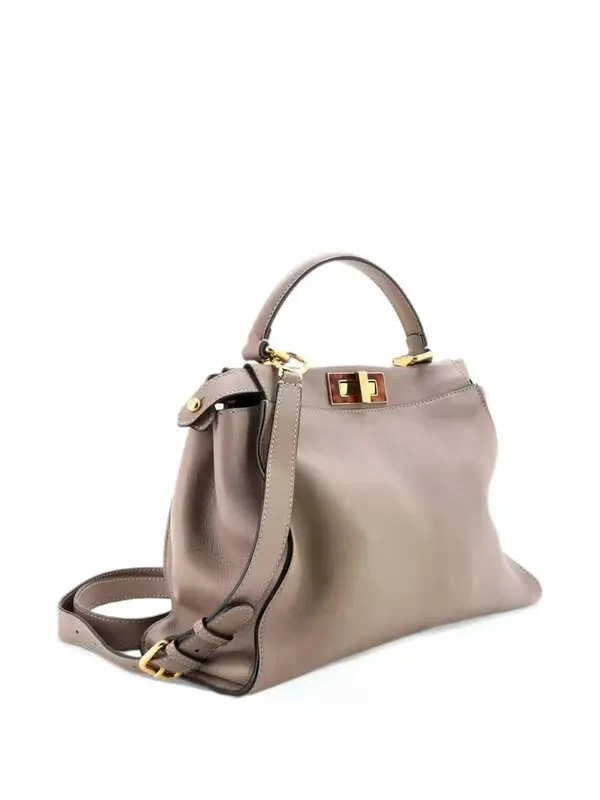Fendi Peekaboo Bag Leather With Tortoise Detail Regular Shoulder Bag