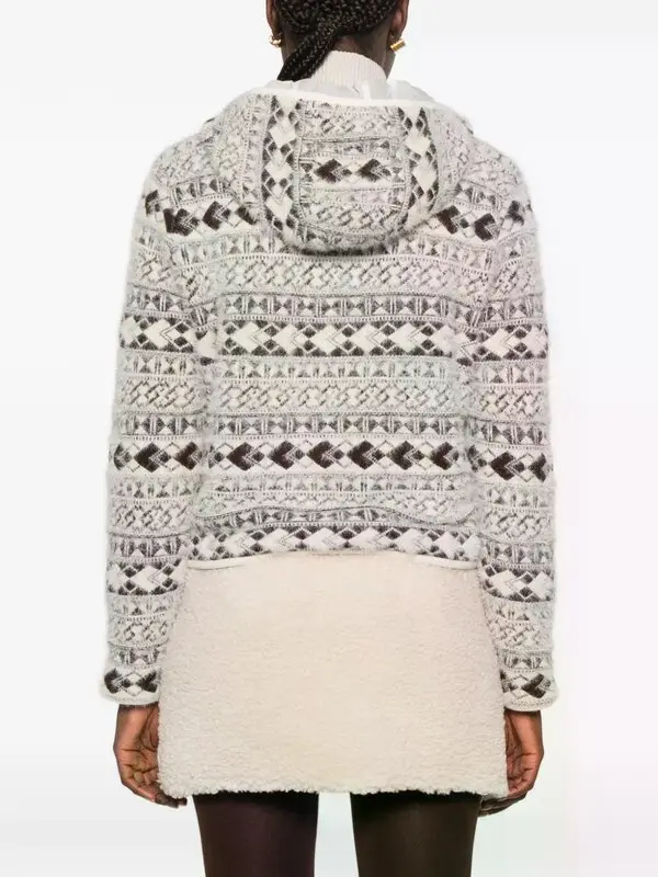 Moncler Fair Isle-knit Hooded Jacket